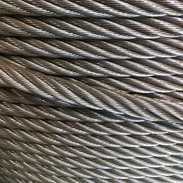 6x26 IWRC Bright Wire Rope - Groove Industrial